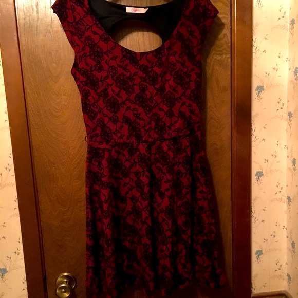 Candie's | Dresses | Candies Red Lace Print Cotton Party Dress | Poshmark